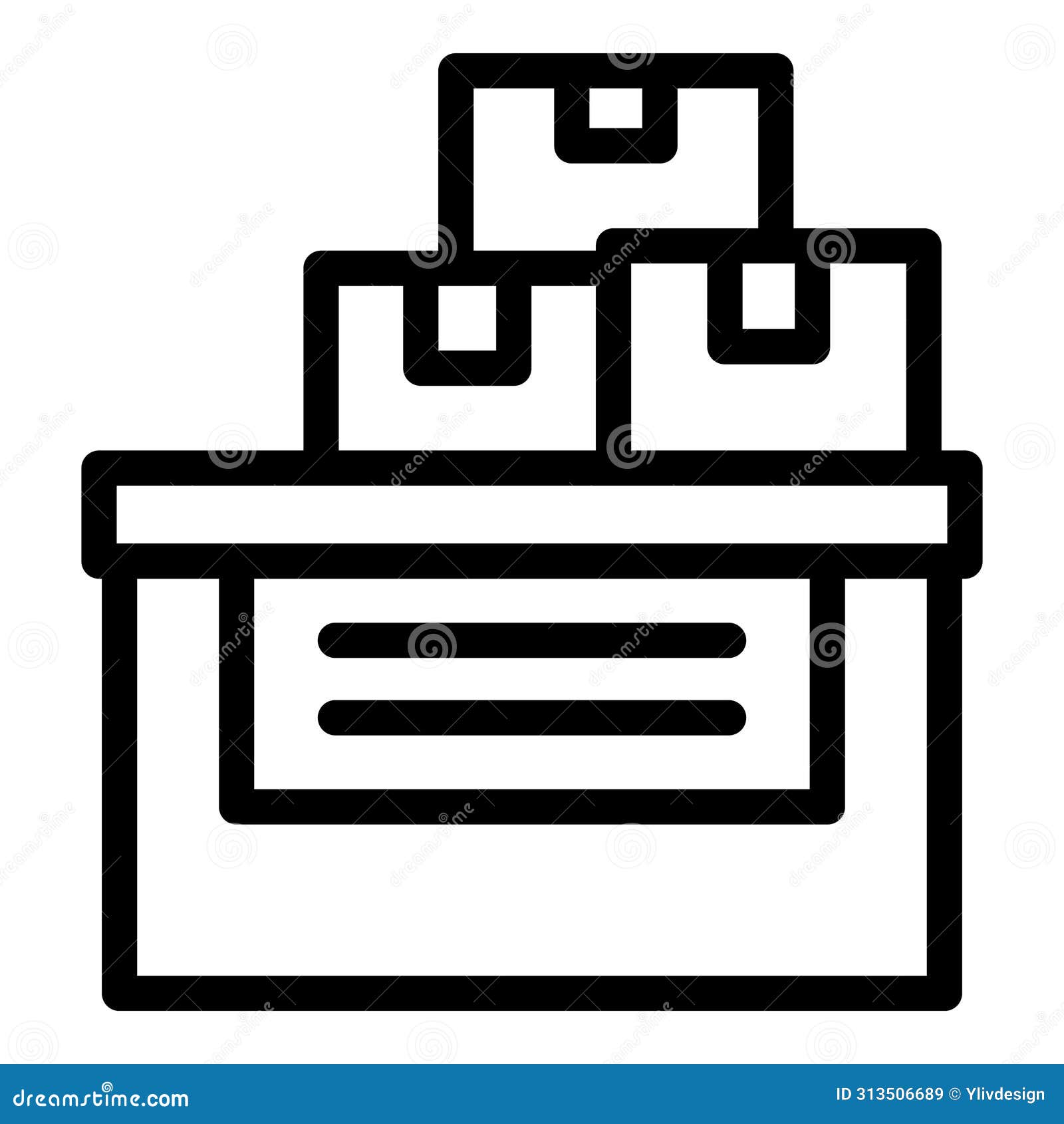 Post Office Counter Icon Outline Vector. Collecting Parcel Stock ...