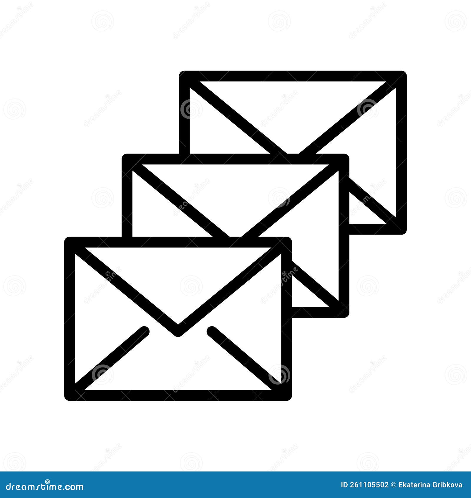 Post Office Flat Line Icon. Post Service Stock Vector - Illustration of ...