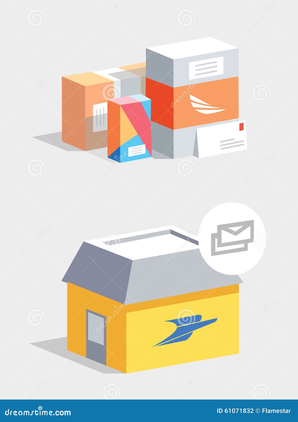 Post Office, mail packages stock vector. Illustration of business ...