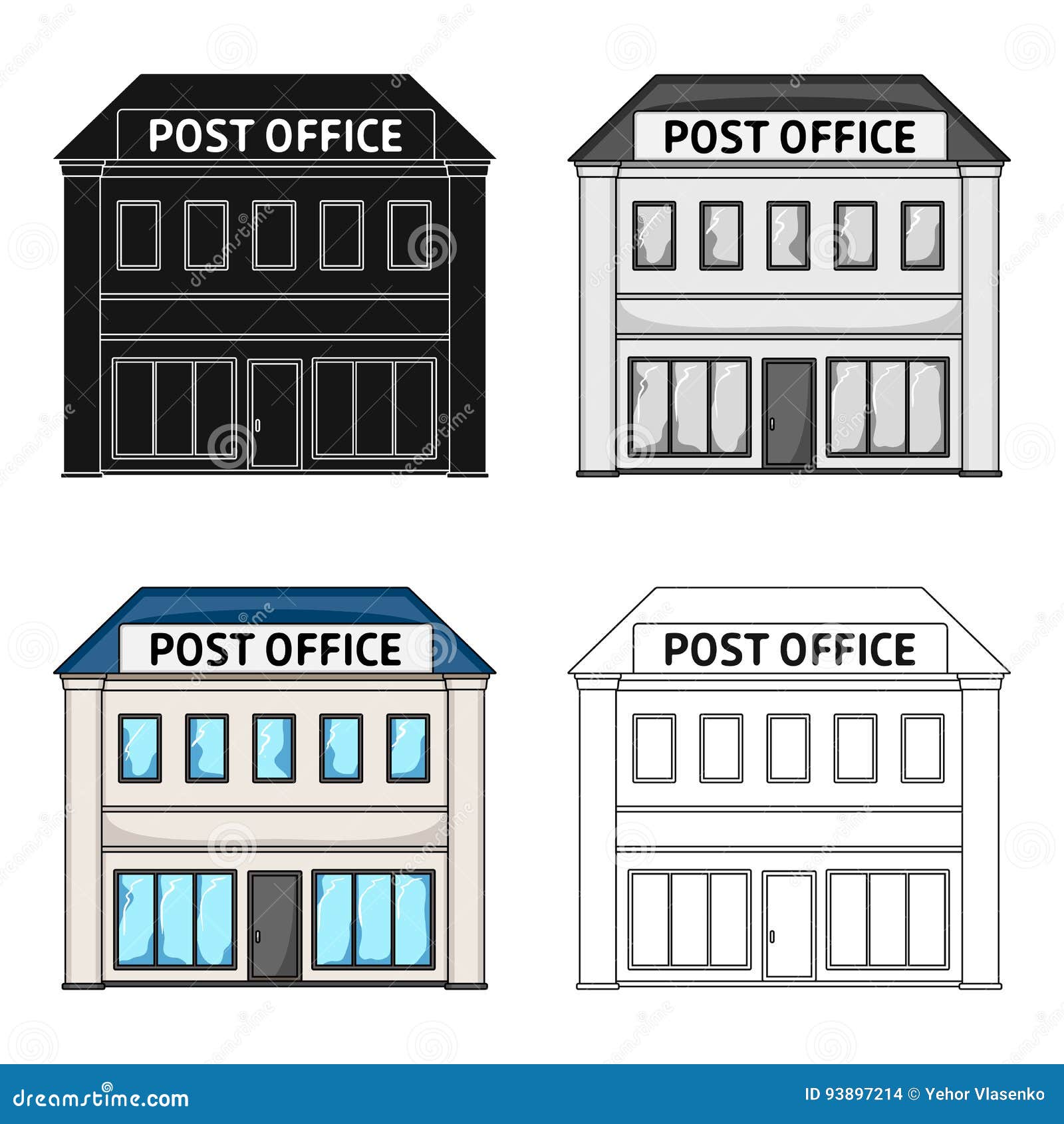 Post Office.Mail and Postman Single Icon in Cartoon Style Vector Symbol ...