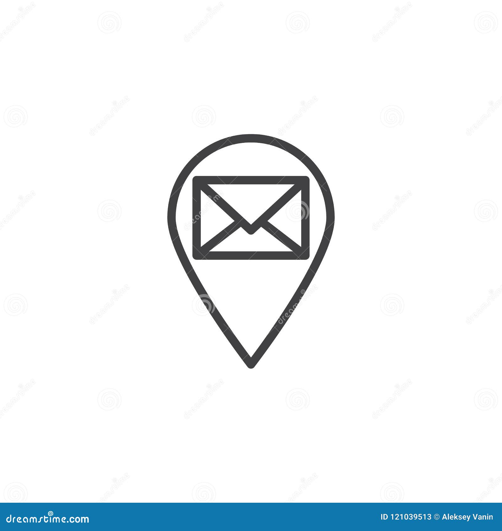 Post Office Map Pin Outline Icon Stock Vector - Illustration of point ...