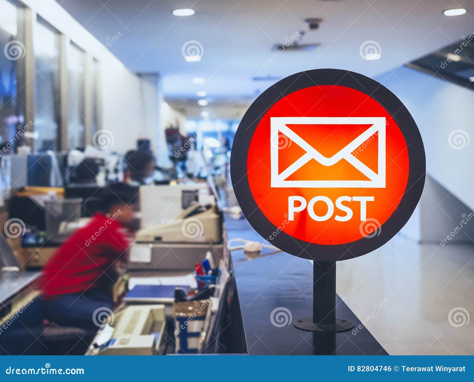 Post Office Signage Counter ServicePeople Working Stock Photo - Image ...