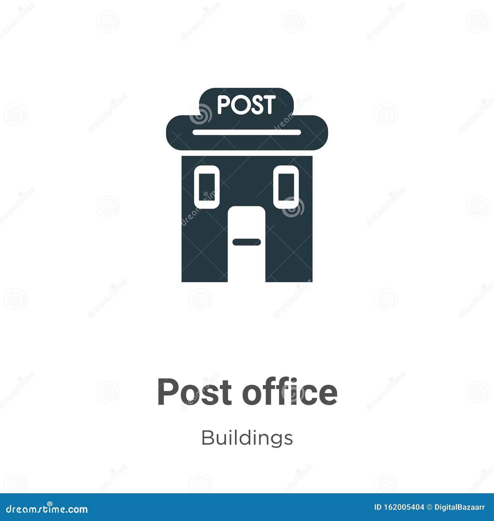 Post Office Vector Icon on White Background. Flat Vector Post Office ...