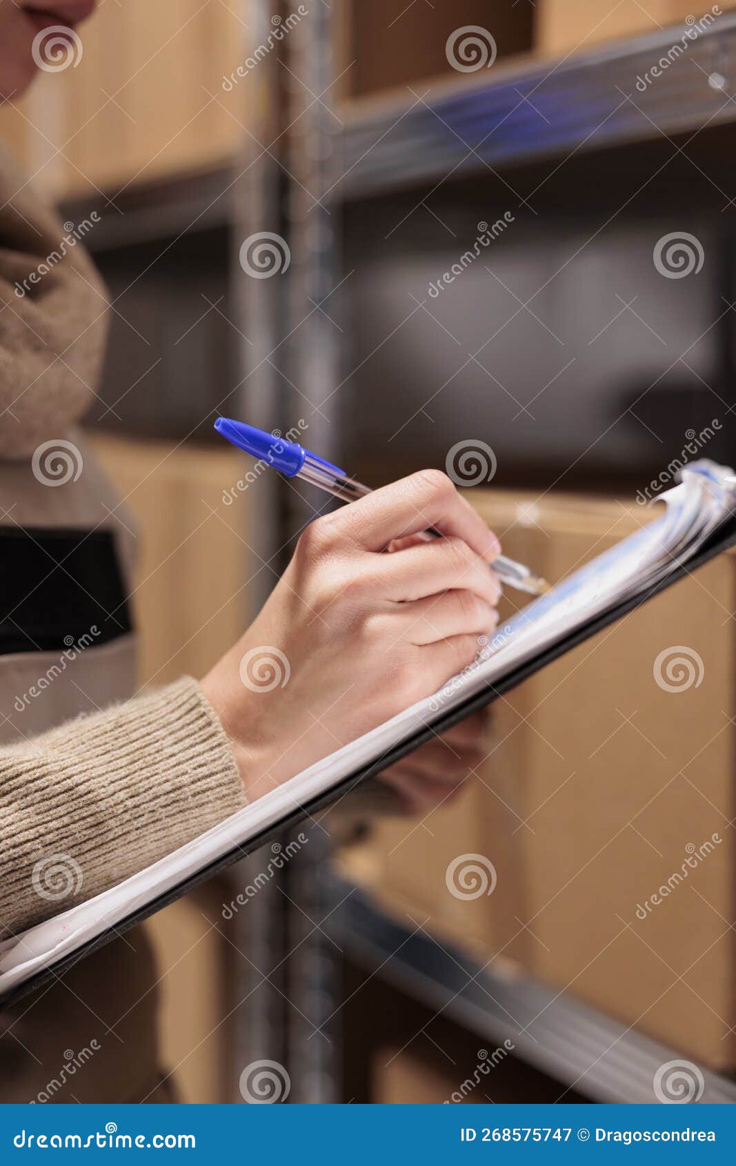 Post Office Warehouse Employee Searching Parcel, Checking Postal Form ...