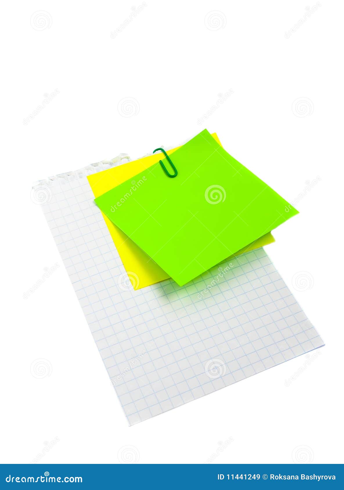 Post-it op het document stock afbeelding. Image of macro - 11441249
