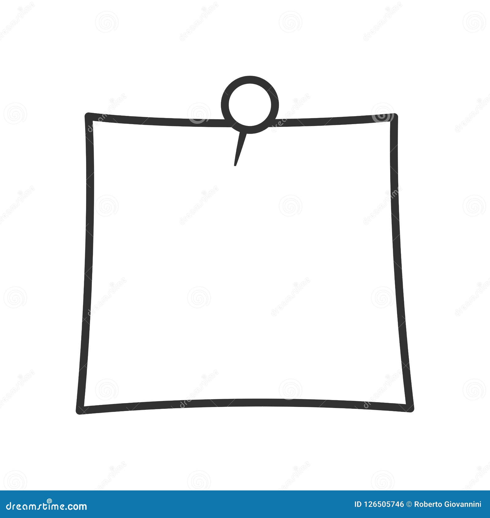 Post it Outline Flat Icon on White Stock Vector - Illustration of blank ...
