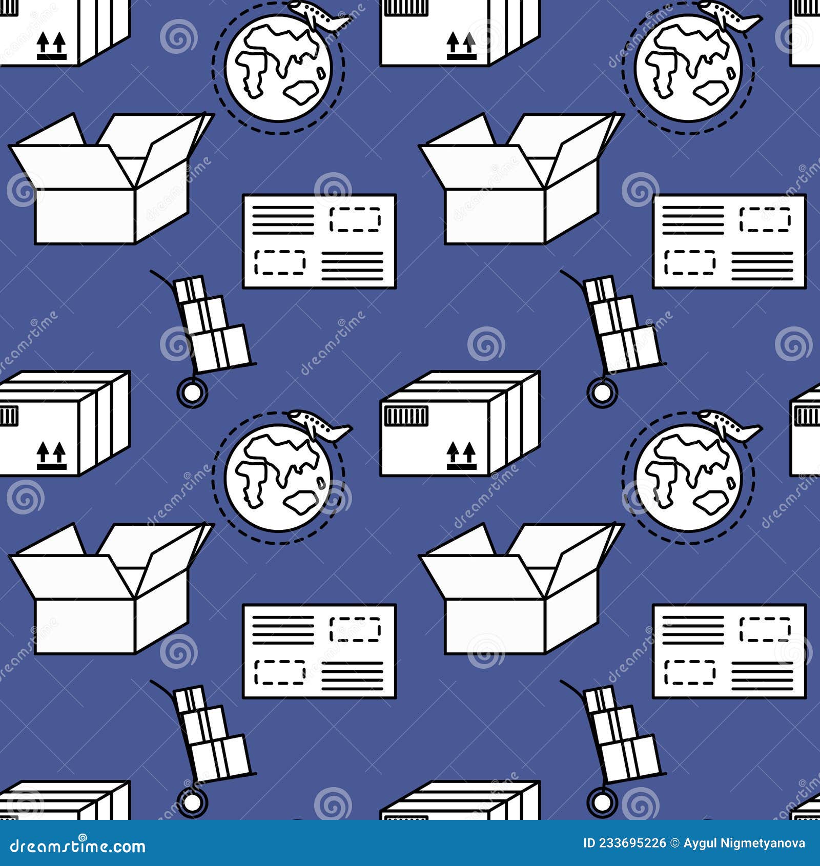 Post Paper Boxes and Mails Seamless Vector Illustration Isolated on ...