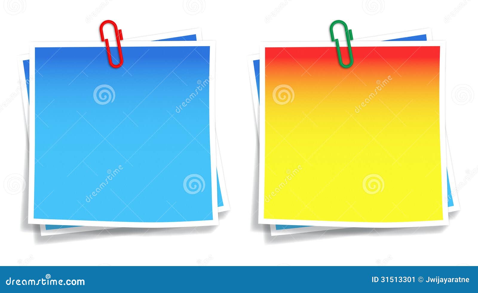 Post-it with paperclip stock vector. Illustration of design - 31513301
