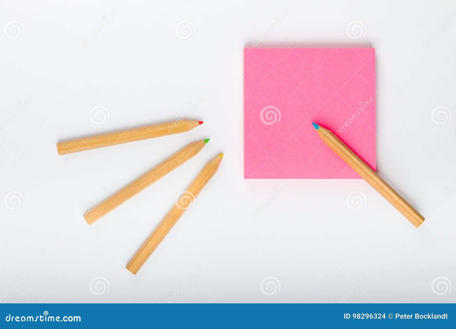 Post it with pencils stock photo. Image of desk, isolated - 98296324