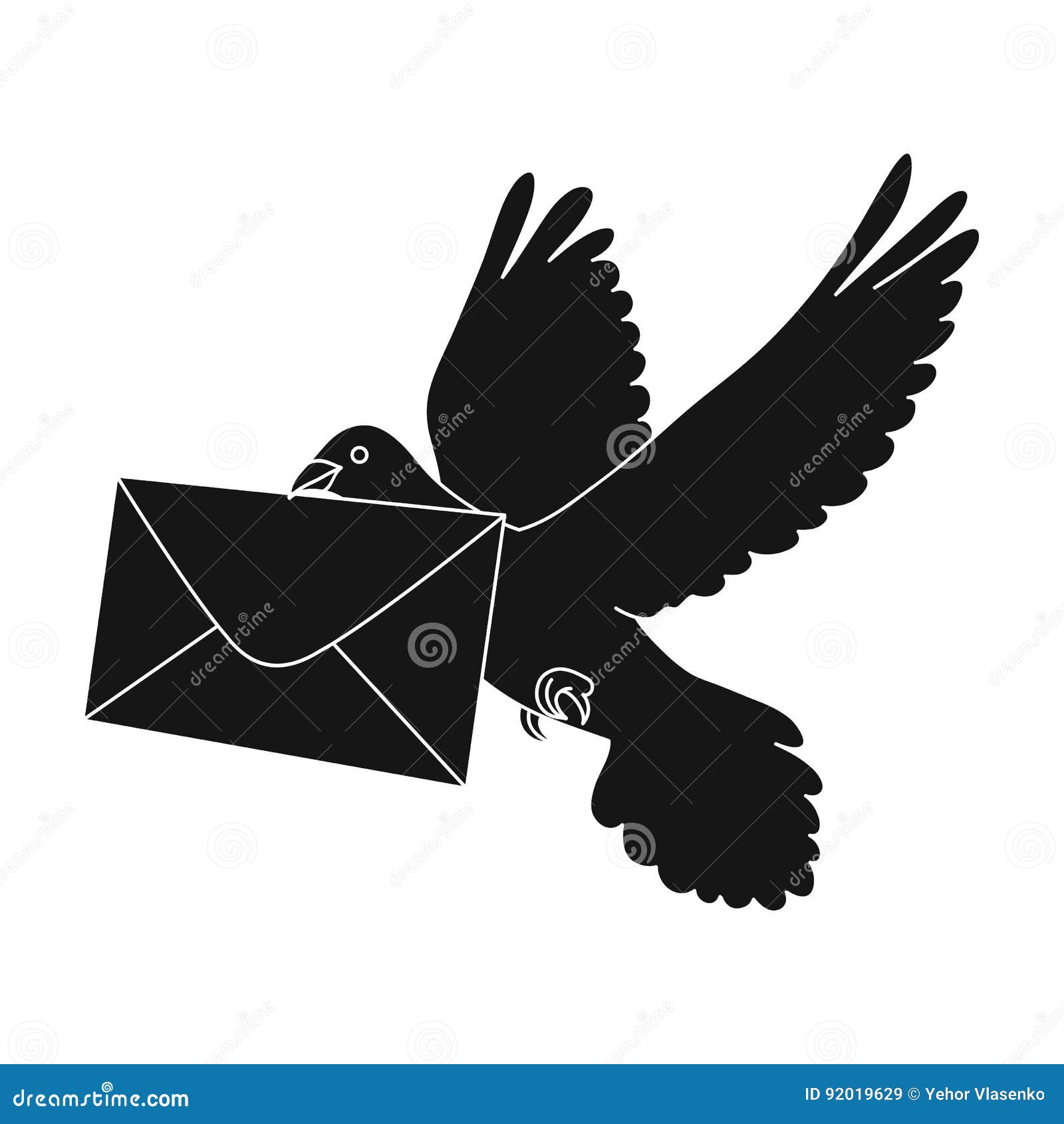 Pigeon Fly With Mail Icon, Simple Style Cartoon Vector | CartoonDealer ...