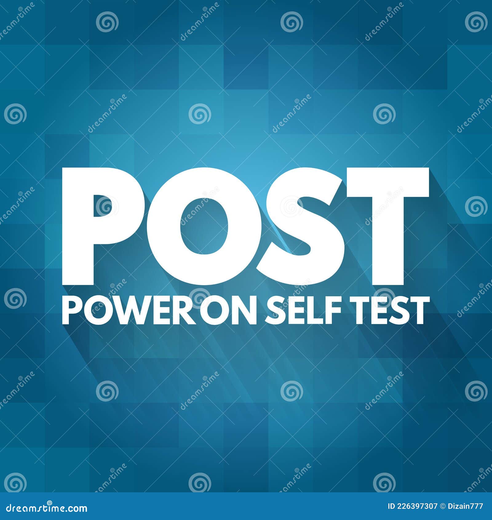 POST - Power on Self Test Acronym, Technology Concept Background Stock ...