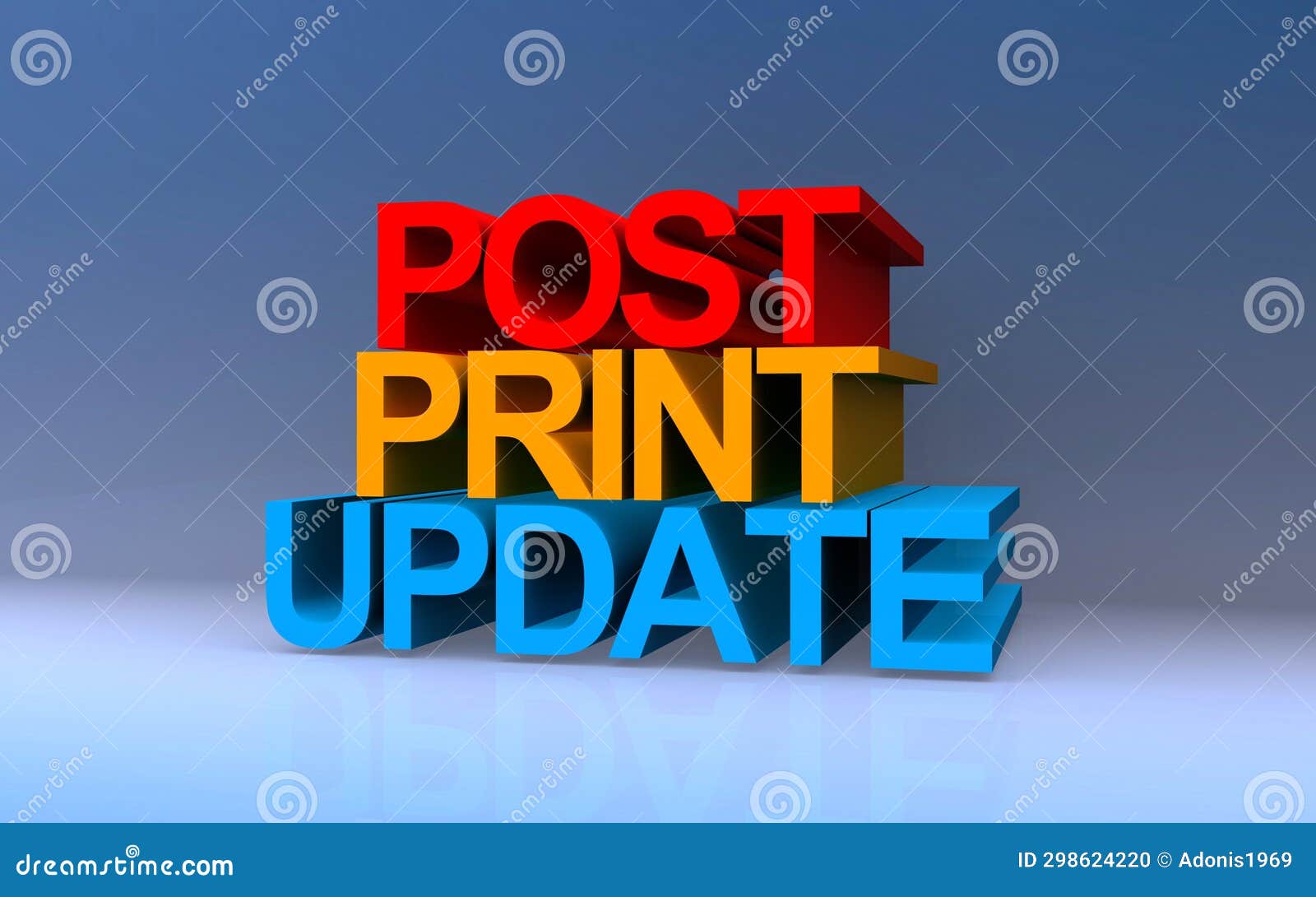 Post print update on blue stock illustration. Illustration of update ...