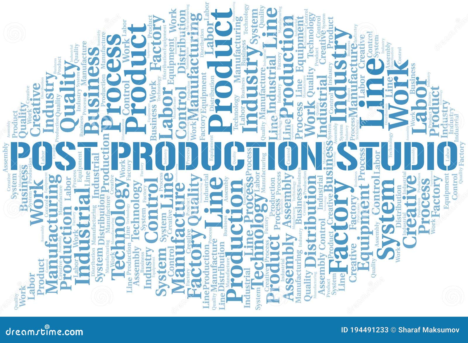 Post Production Studio Word Cloud Create with Text only. Stock ...
