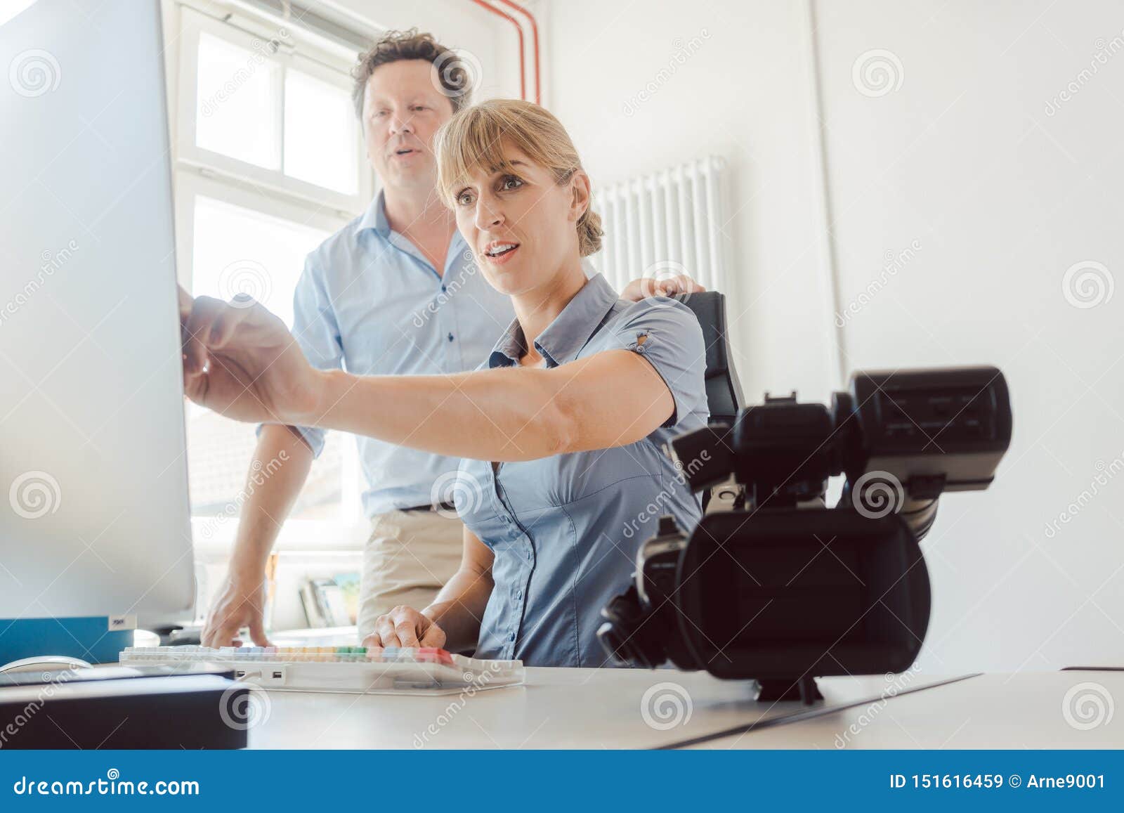 Post Production in a Video or Film Studio on the Computer Stock Image ...