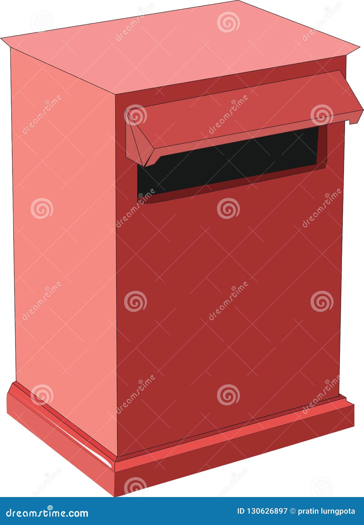 Post Red Box Vector or Cartoon Stock Vector - Illustration of close ...