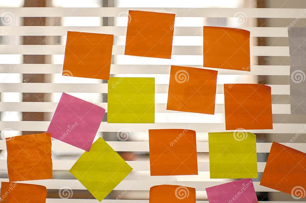 Post it Reminders in Office Stock Image - Image of adhesive, office ...