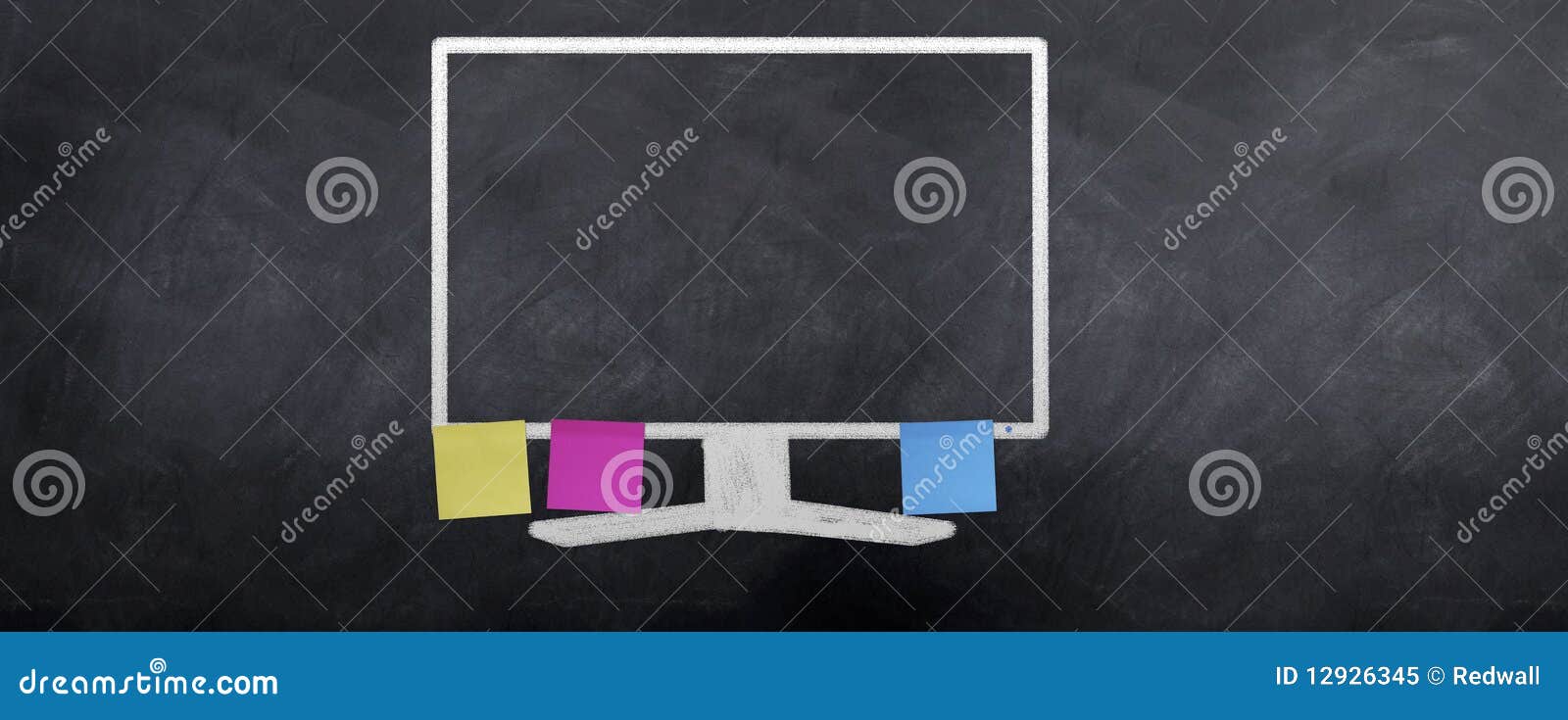 Post it Reminders on Screen Stock Illustration - Illustration of black ...