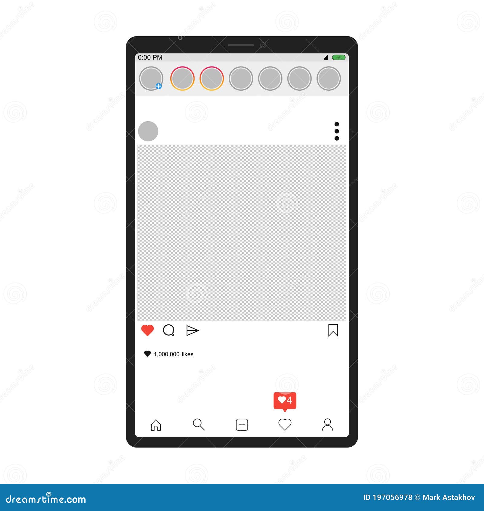 Post on Screen for Mobile App. Isolated Illustration Stock Vector ...