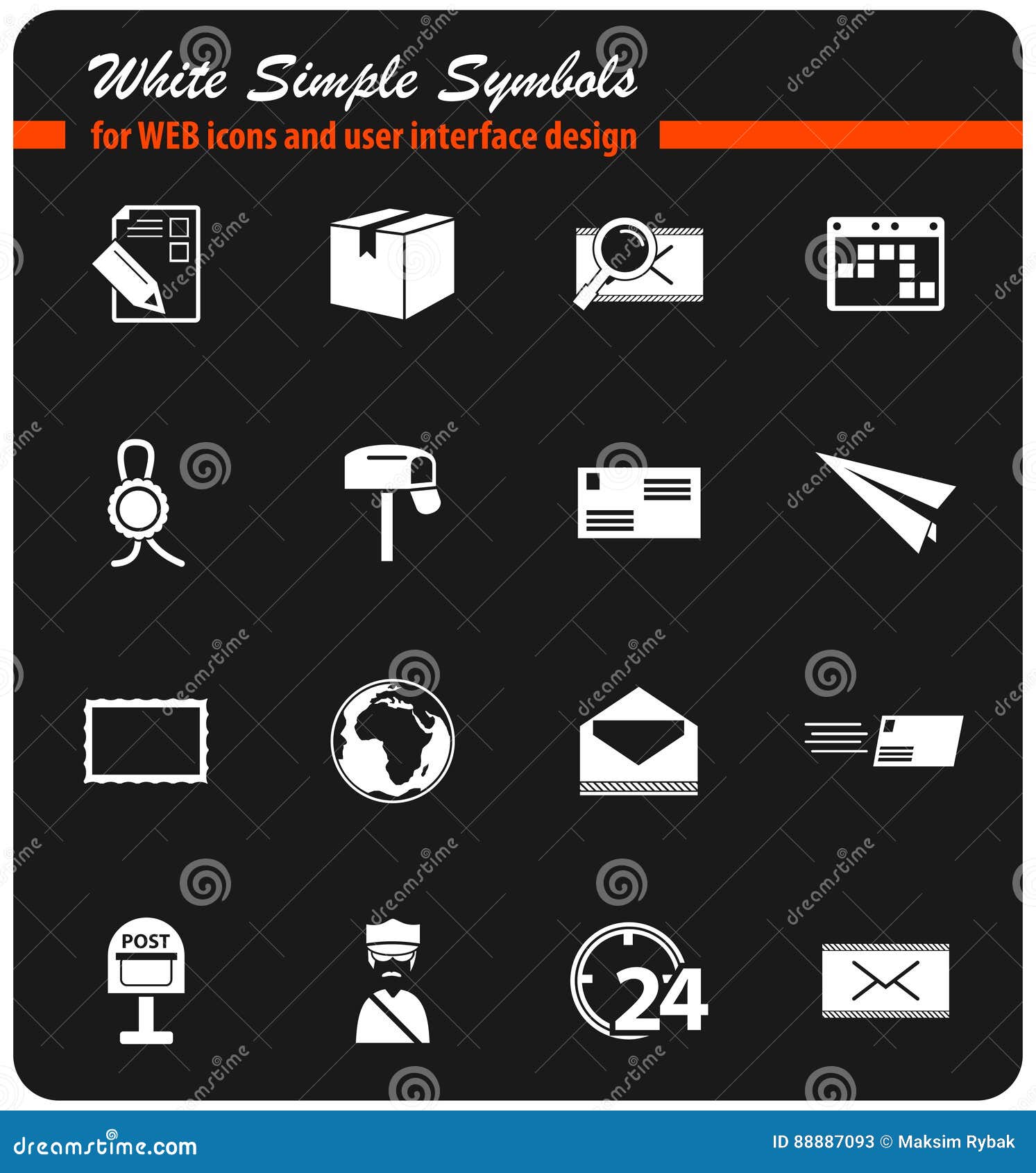 Post service icon set stock illustration. Illustration of calendar ...