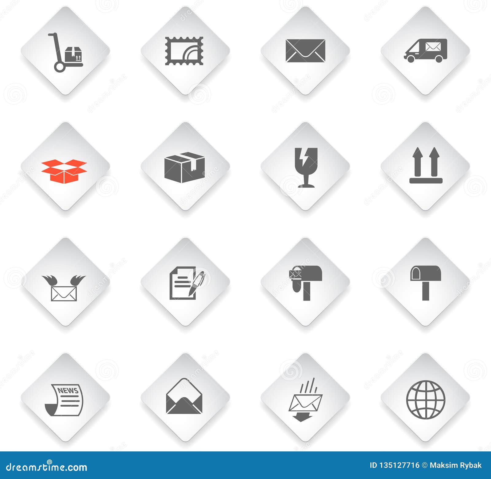 Post service icon set stock illustration. Illustration of planet ...