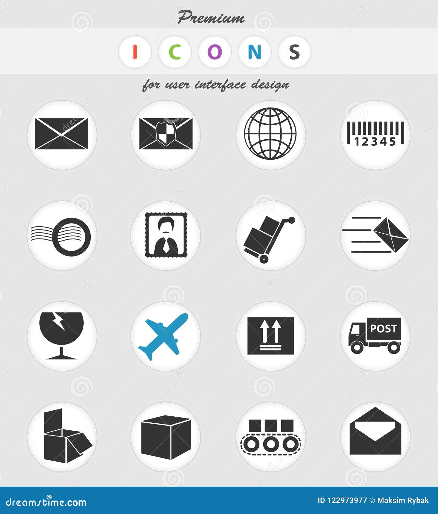 Post service icon set stock vector. Illustration of planet - 122973977