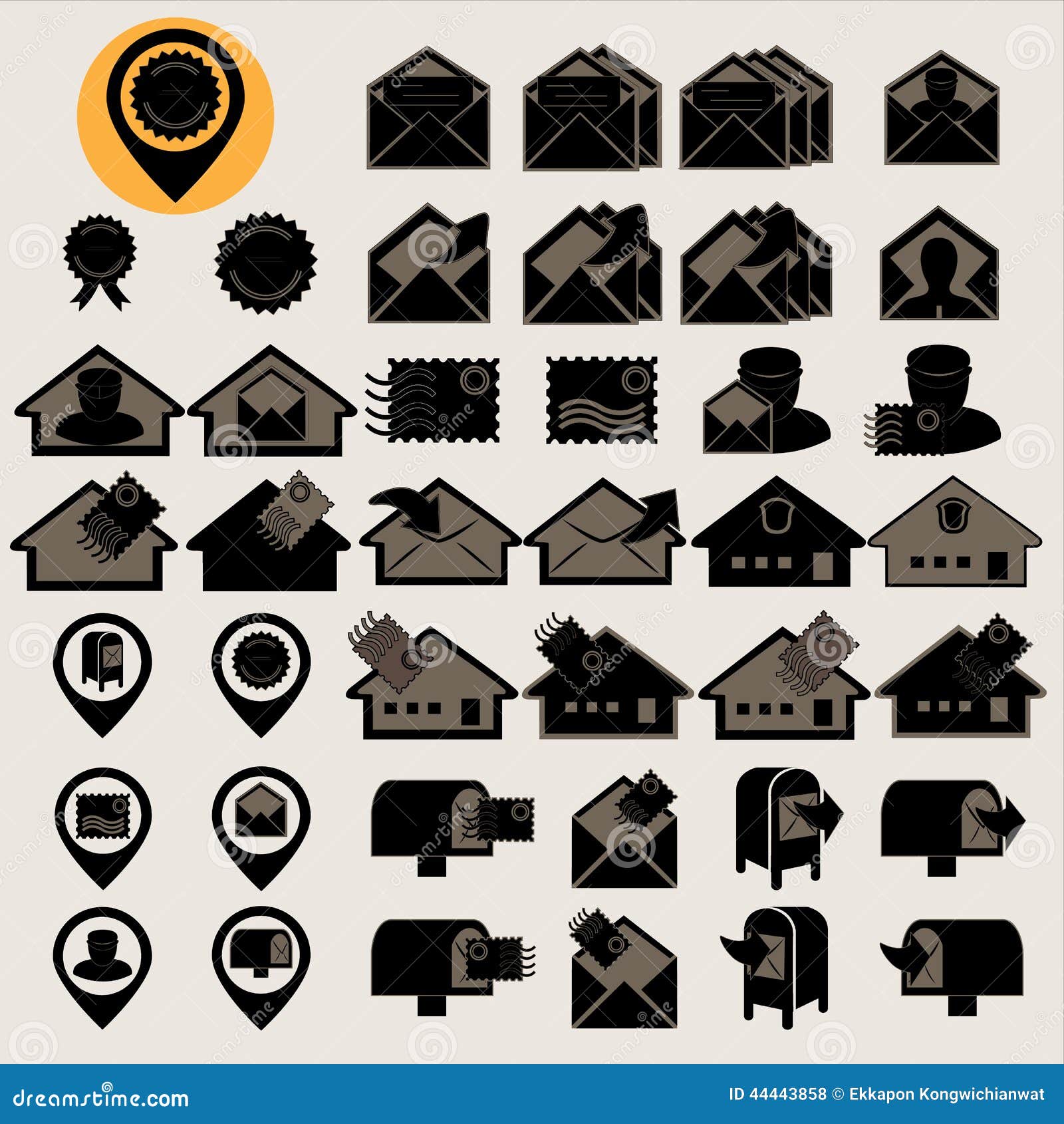 Post service icons set. stock illustration. Illustration of business ...