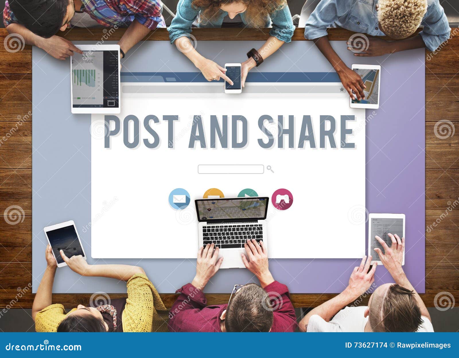 Post Share Communication Connection Social Concept Stock Photo - Image ...