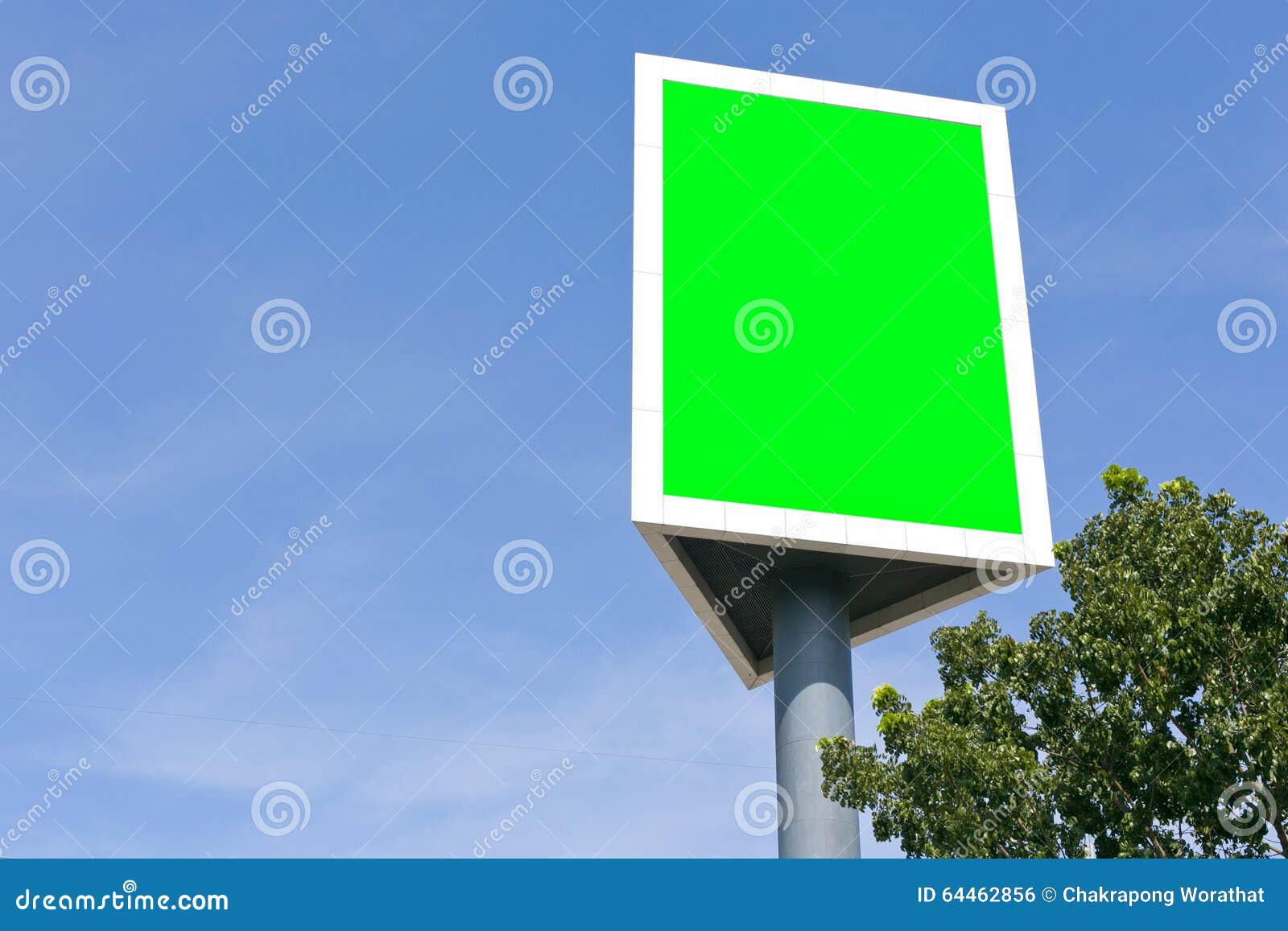 Post Sign Blank Outdoor on the Sky and Tree. Stock Photo - Image of ...