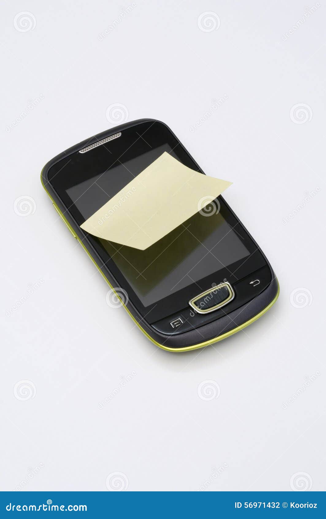 Post it on smartphone stock photo. Image of elevated - 56971432