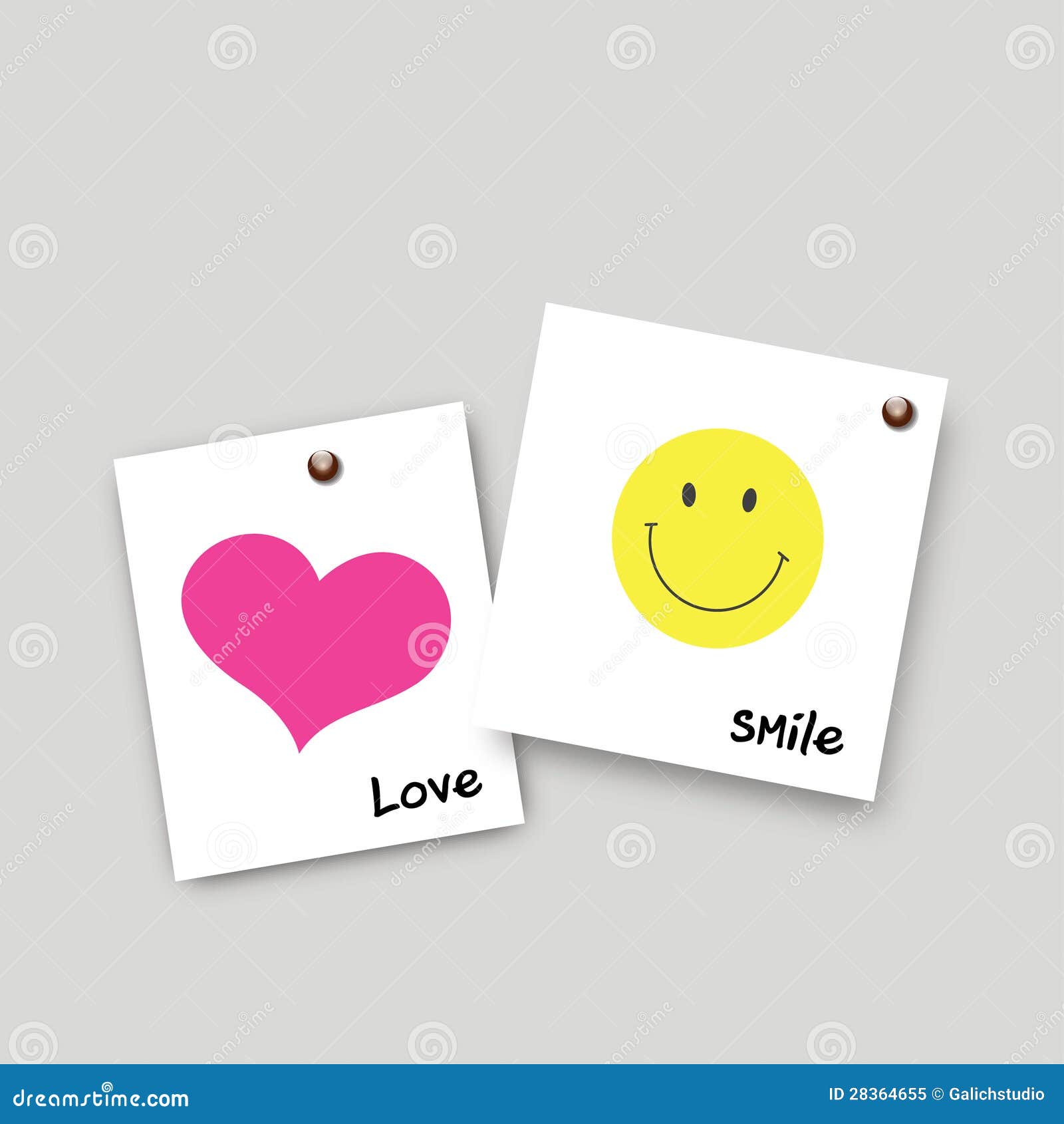 Post it smile and love stock illustration. Illustration of romance ...