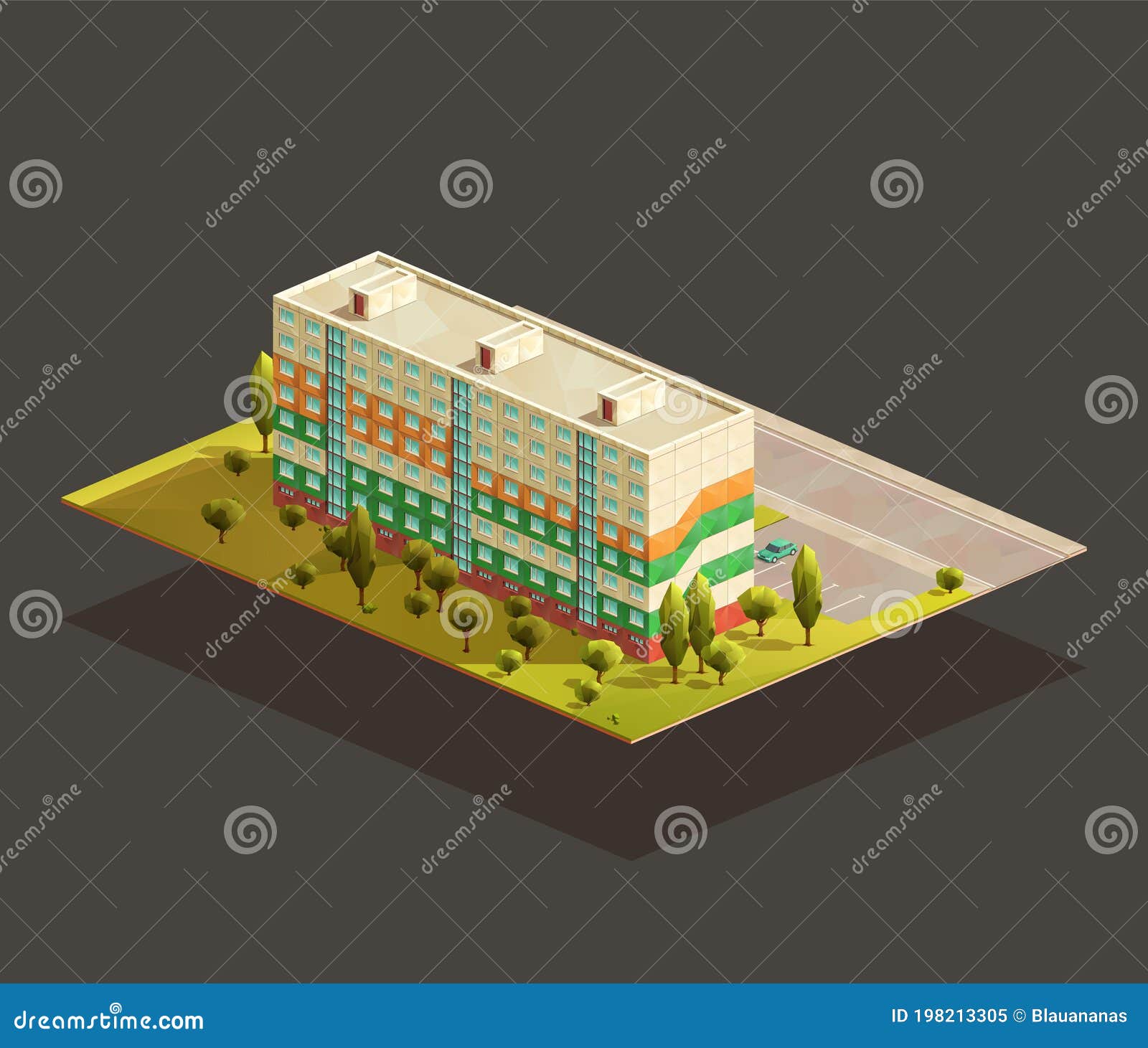 Soviet Block of Flats Isometric Illustration Stock Vector ...
