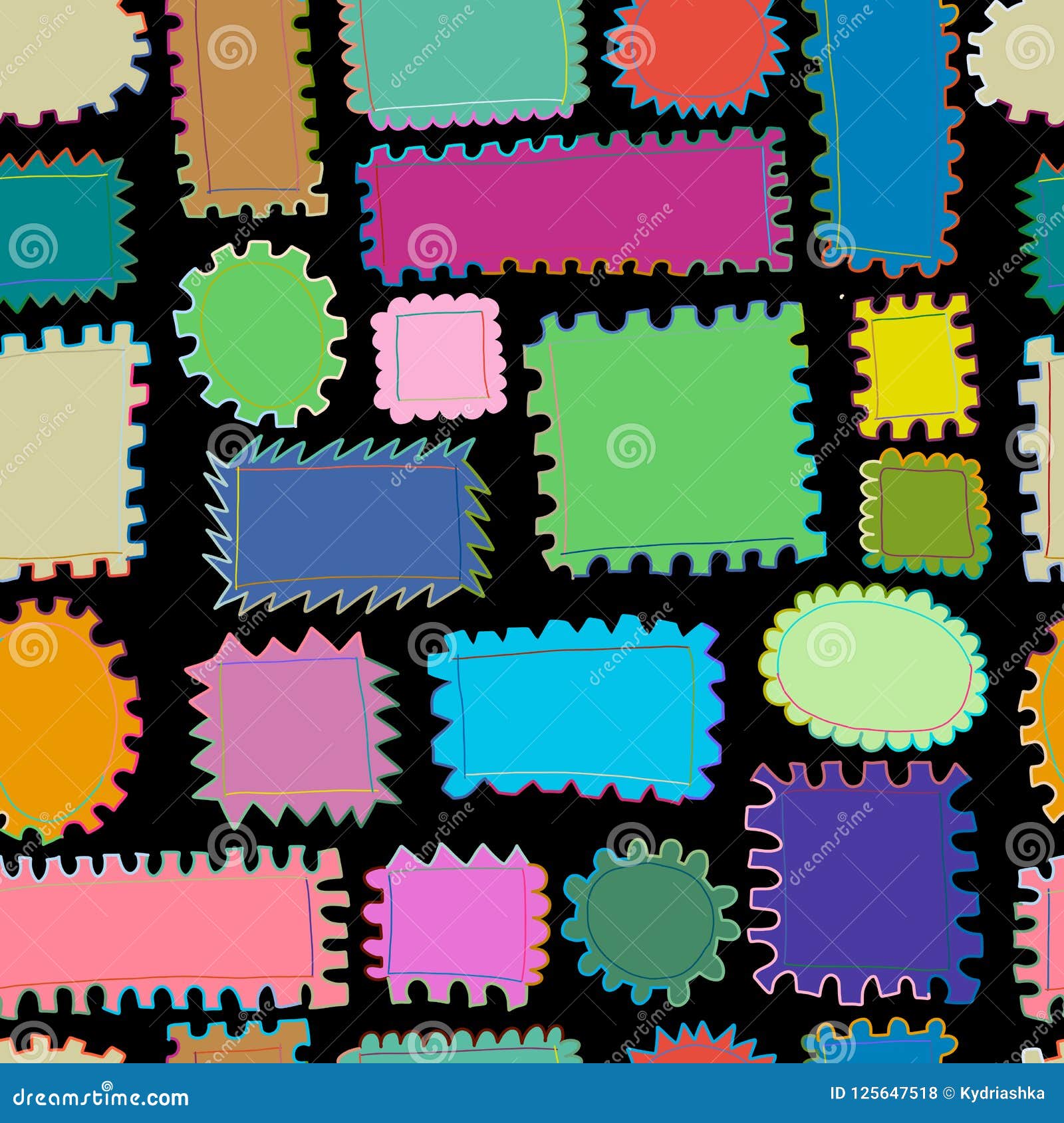 Post Stamp Collection, Seamless Pattern for Your Design Stock Vector ...