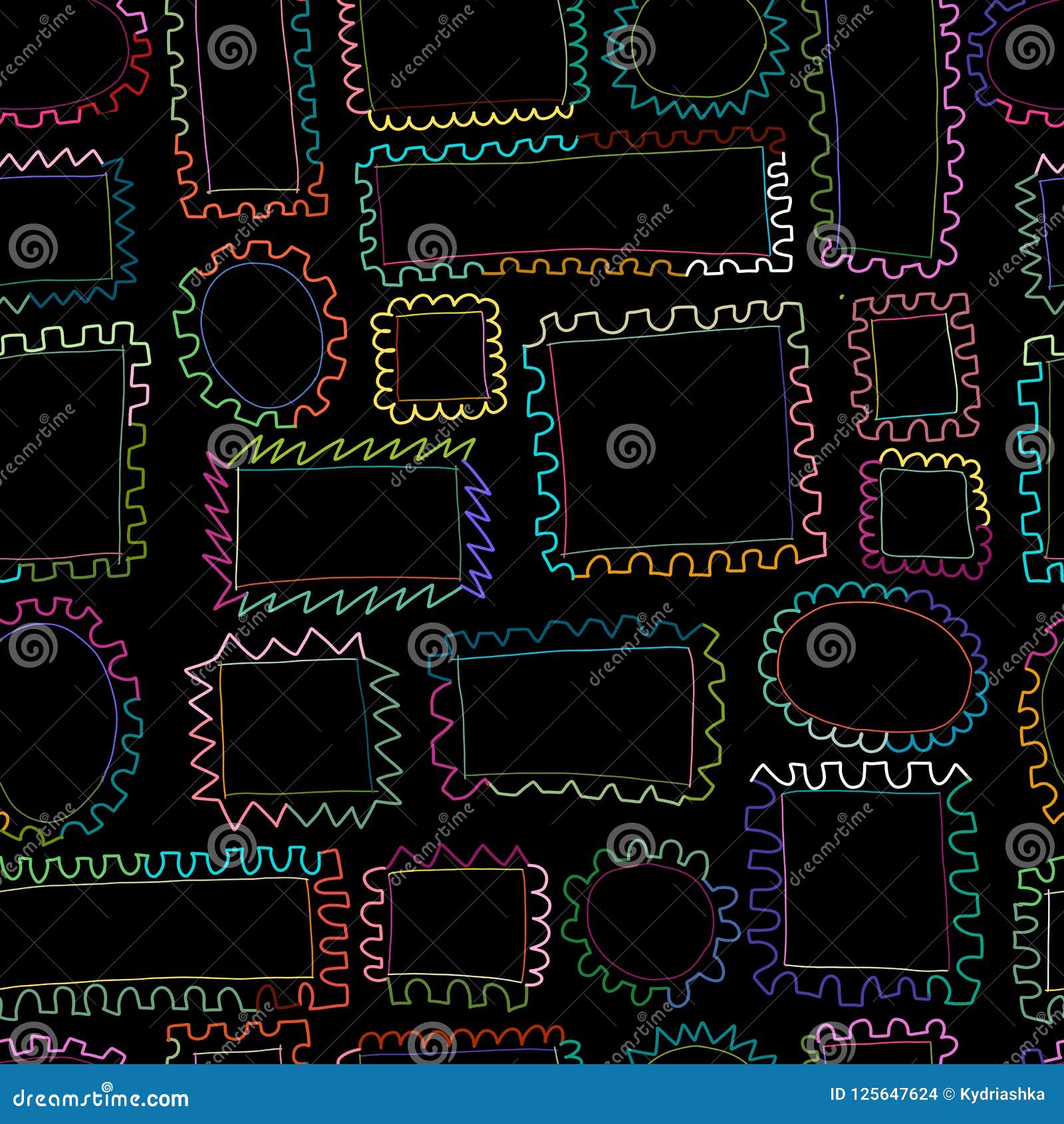 Post Stamp Collection, Seamless Pattern for Your Design Stock Vector ...