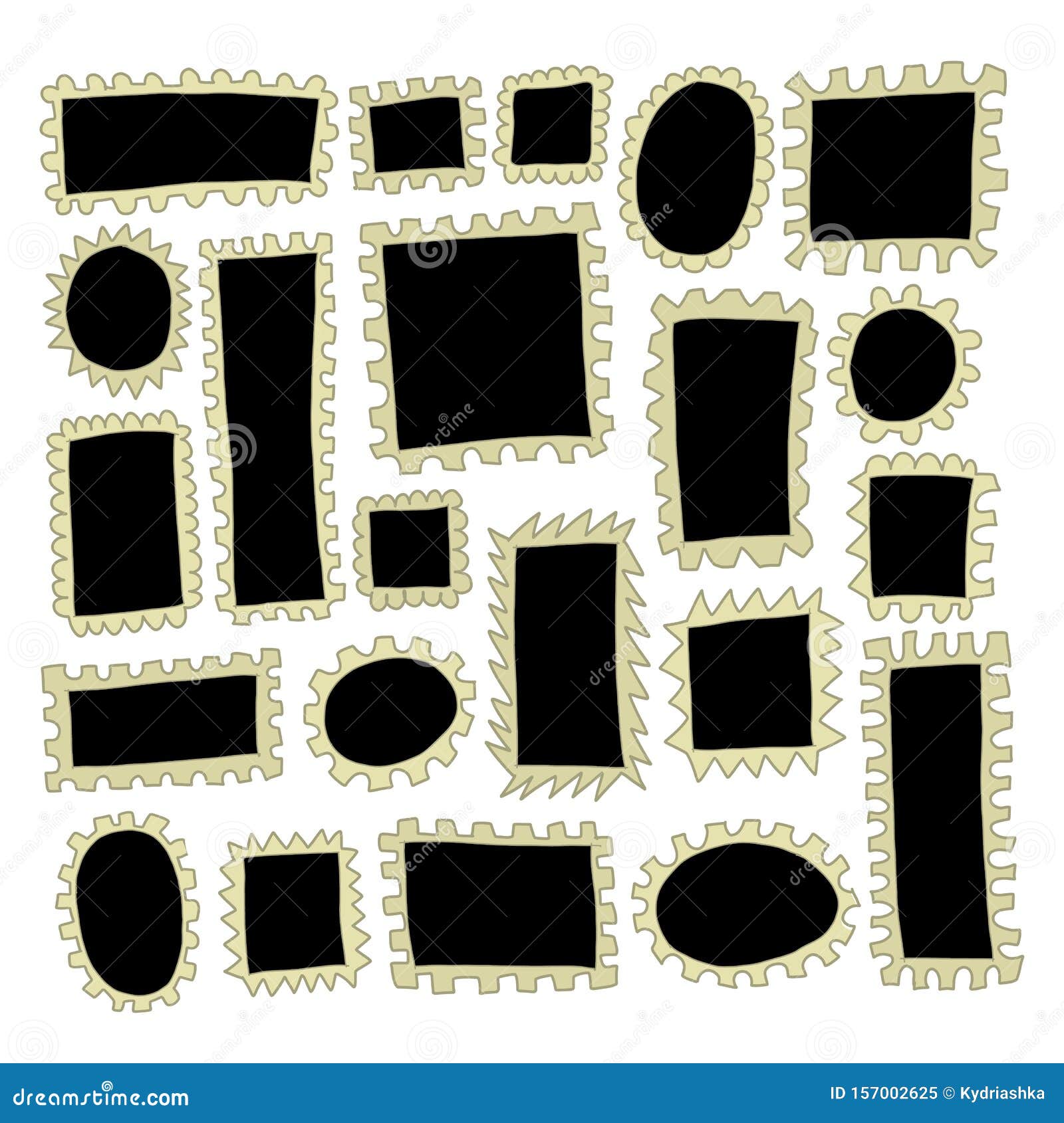 Post Stamp Collection for Your Design Stock Vector - Illustration of ...