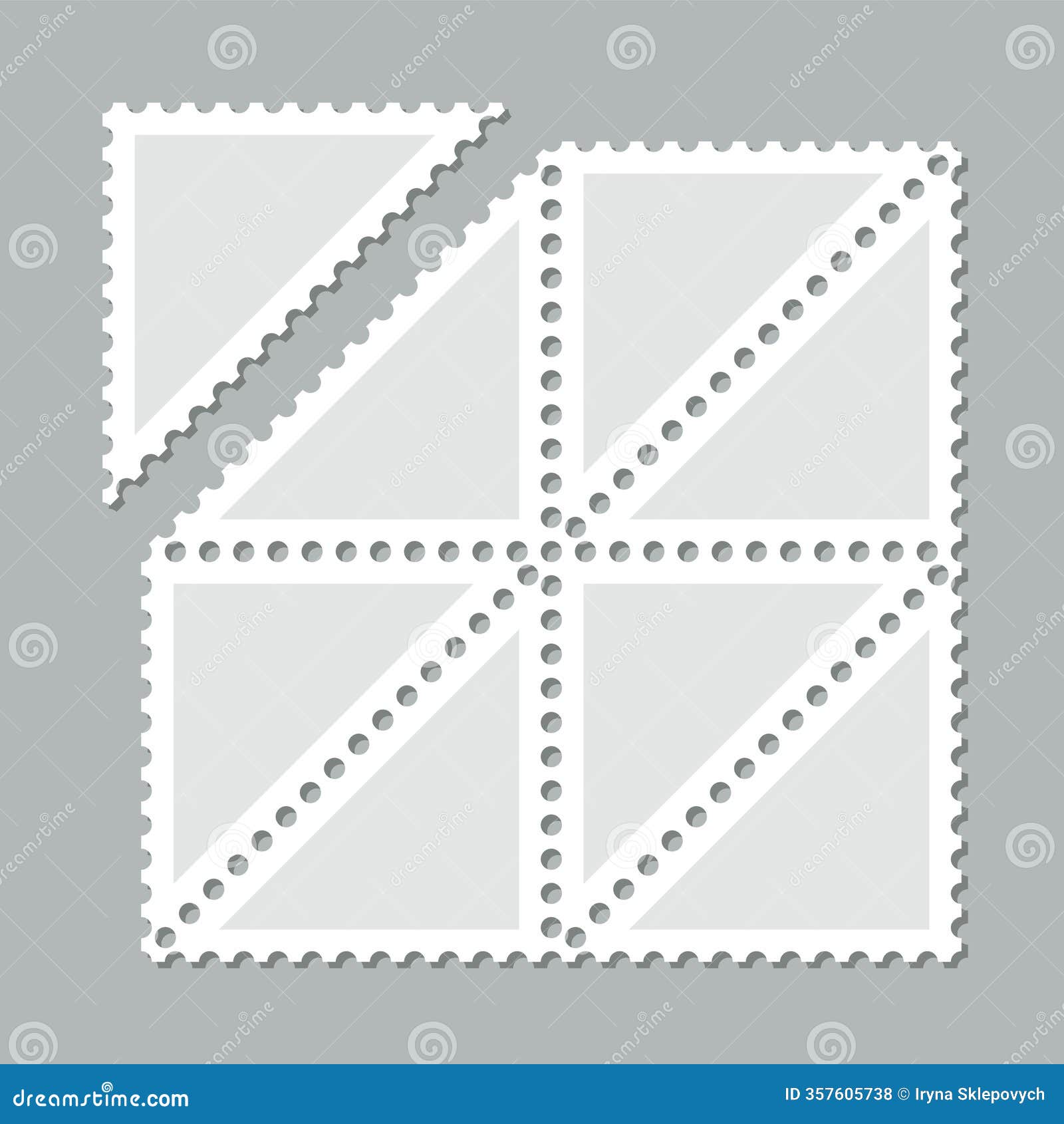 Post Stamp. Empty Postage Shapes. Vector Illustration Stock Vector ...
