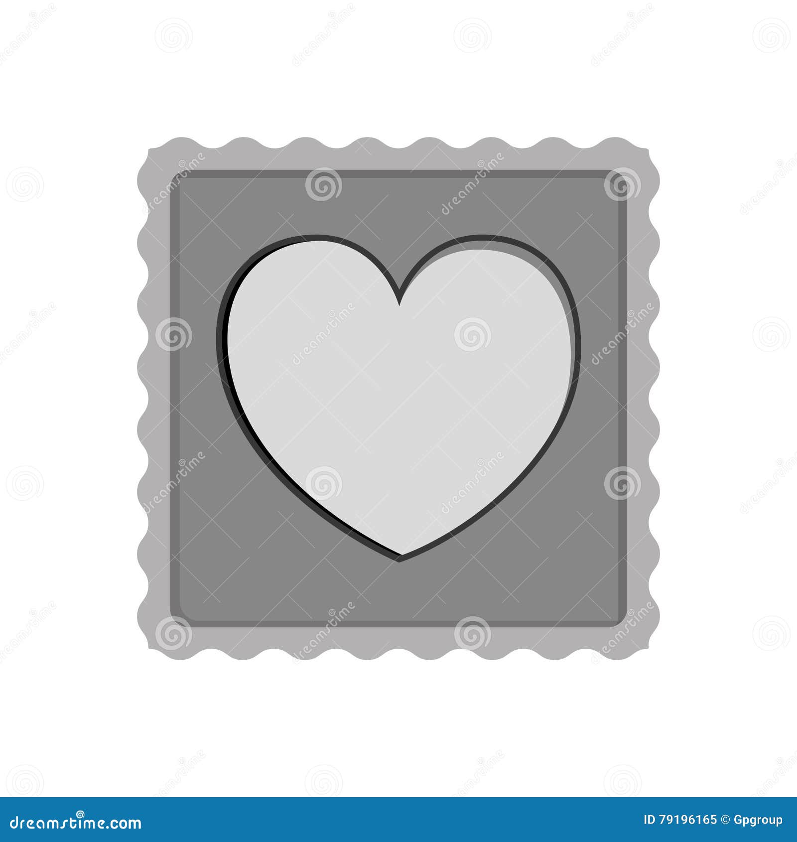 Post Stamp with Heart Shape Icon Stock Vector - Illustration of happy ...