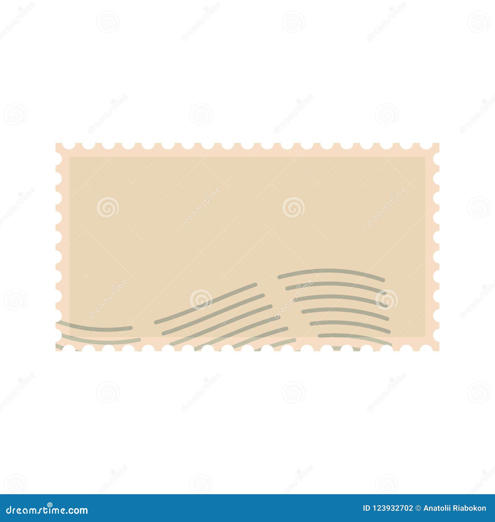 Post Stamp Icon, Flat Style Stock Illustration - Illustration of print ...