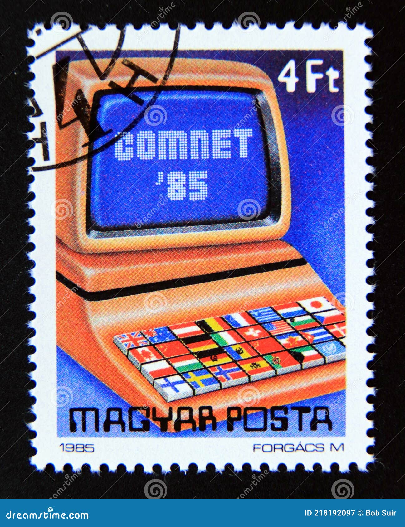 Postage Stamp Hungary, Magyar, 1985. Comnet 1985 Computer Editorial ...