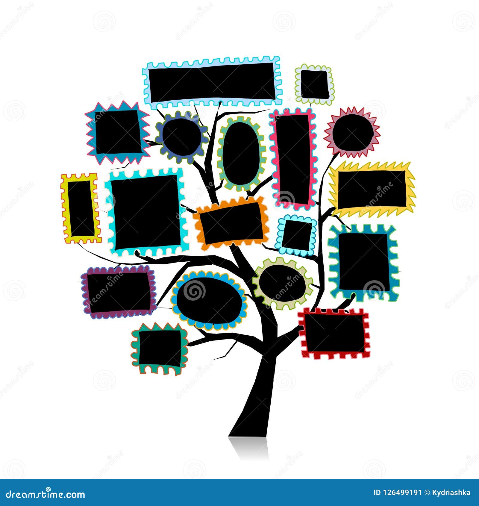 Post Stamp Tree for Your Design Stock Vector - Illustration of border ...