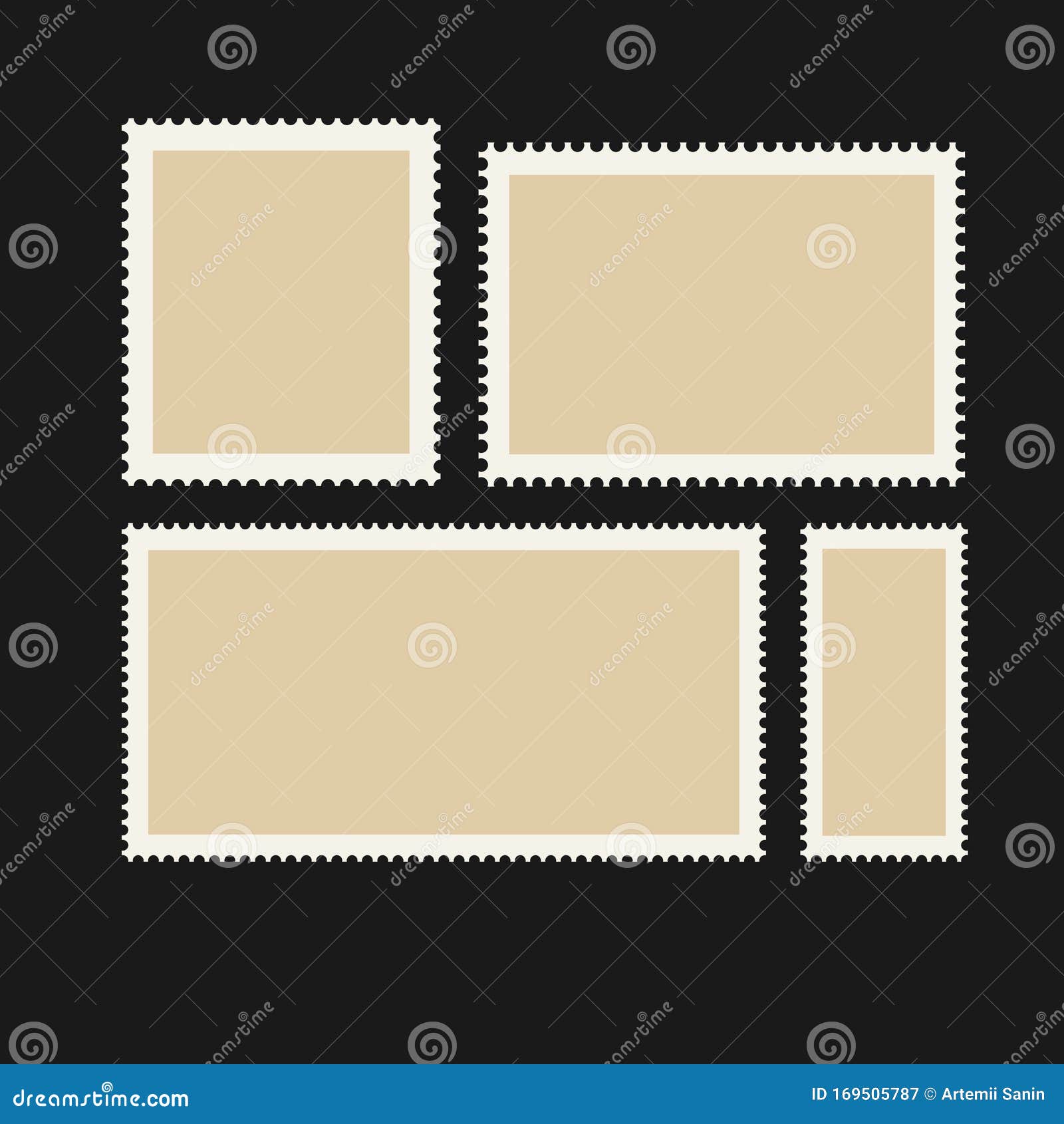 Post Stamps Set. Different Postage Symbols Stock Vector - Illustration ...