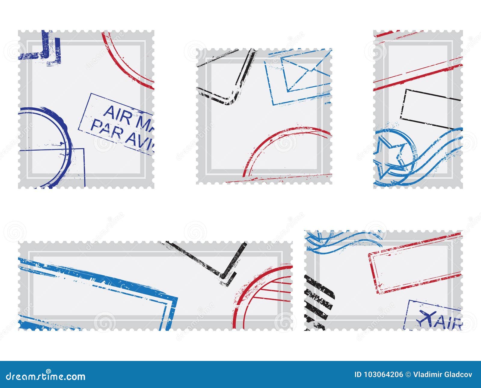 Post stamps stock vector. Illustration of graphic, label - 103064206