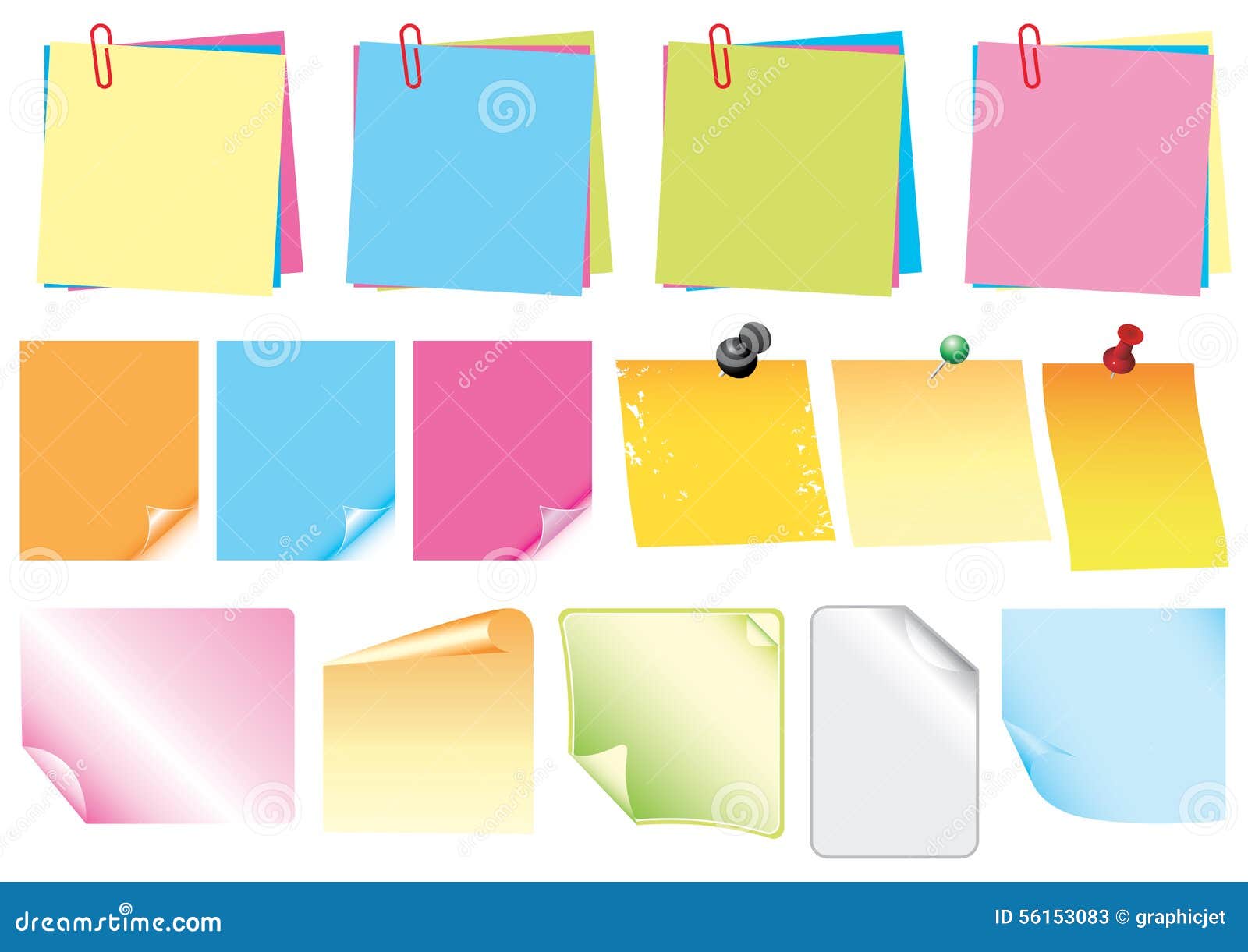 Post-it and stickers stock vector. Illustration of note - 56153083