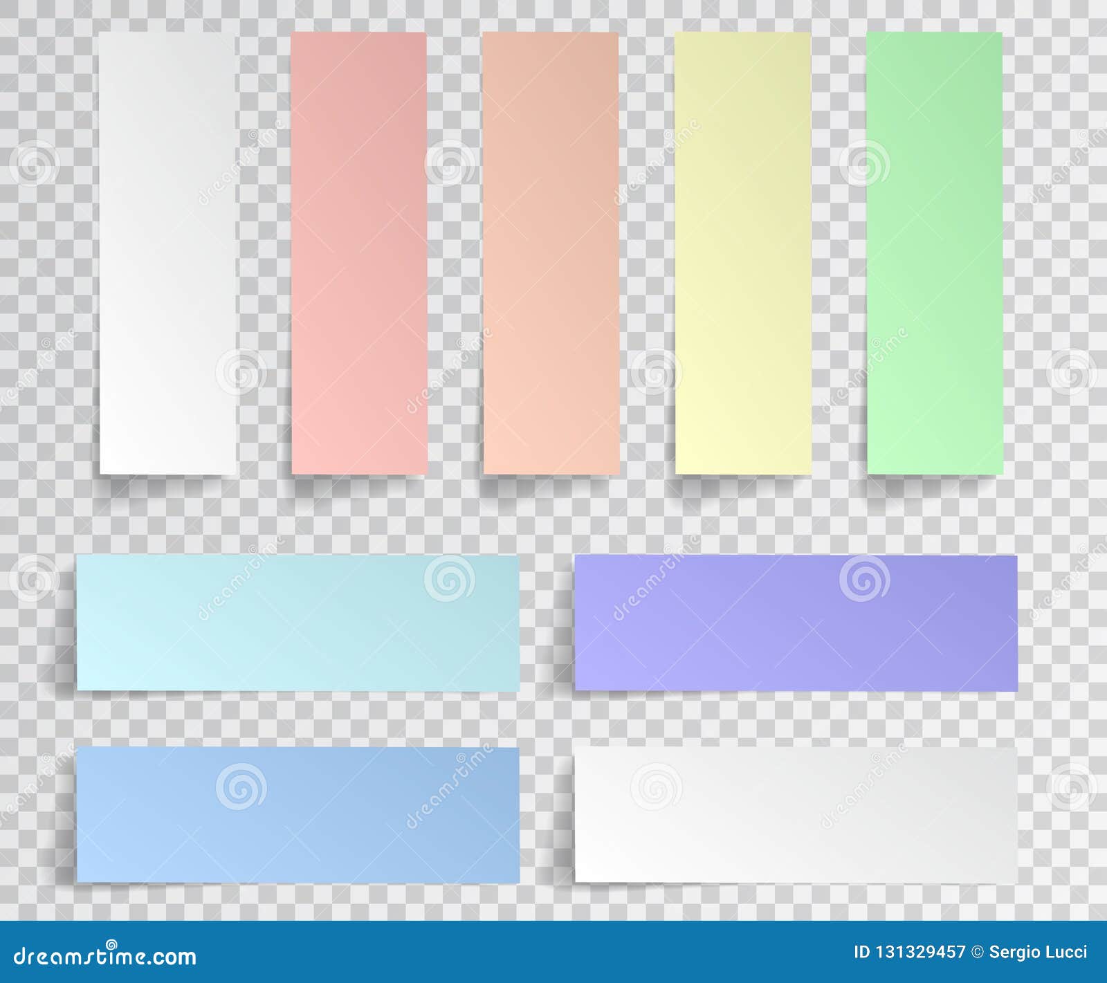 Post Sticky Note Isolated. Set of Paper Stickers with Shadow. Stock ...