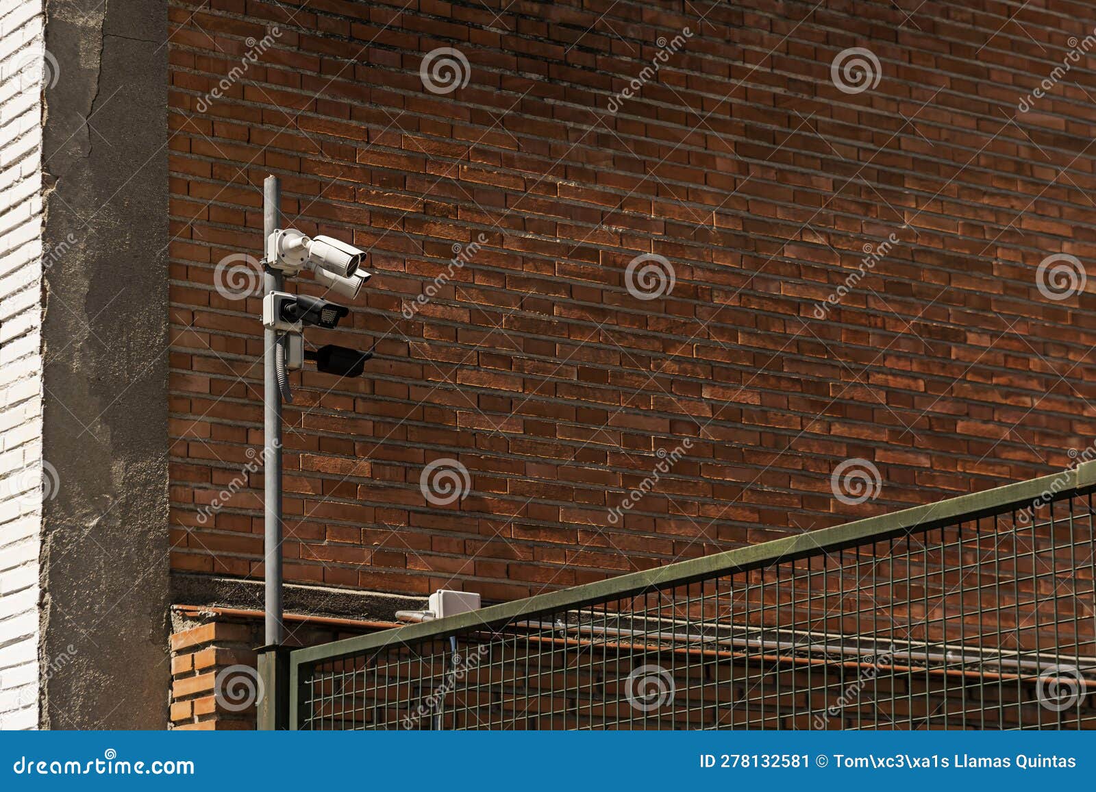 A Post with Surveillance Cameras Next Stock Image - Image of ...