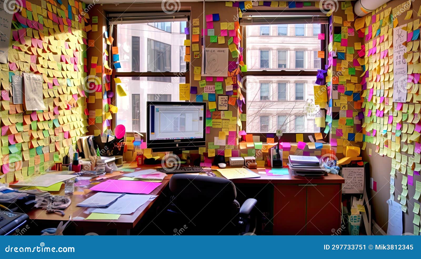 Post it and Teamwork and Time Management. Stock Illustration ...