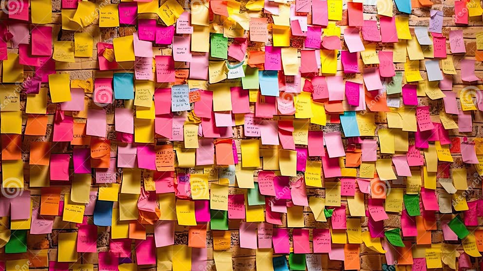 Post it and Teamwork and Time Management. Stock Illustration ...