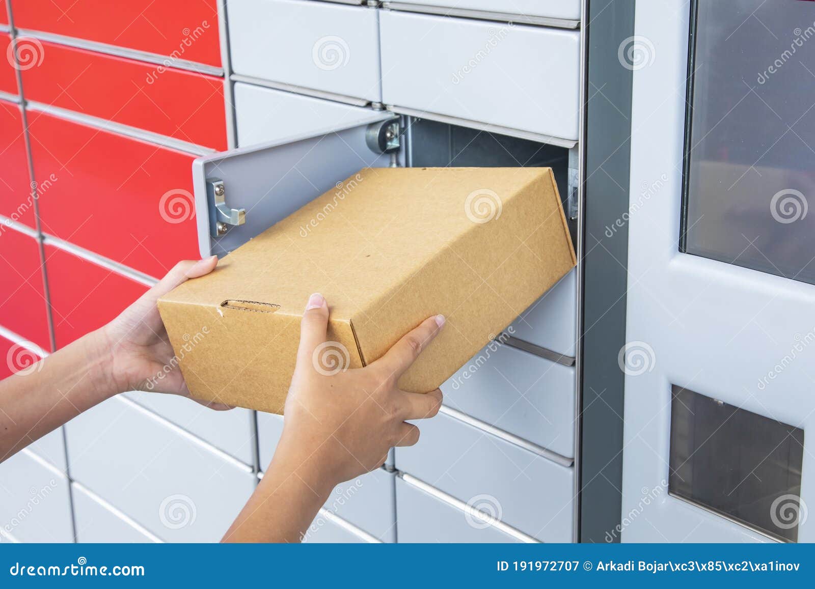 Post Terminal Machine and Parcel Delivery Stock Image - Image of ...