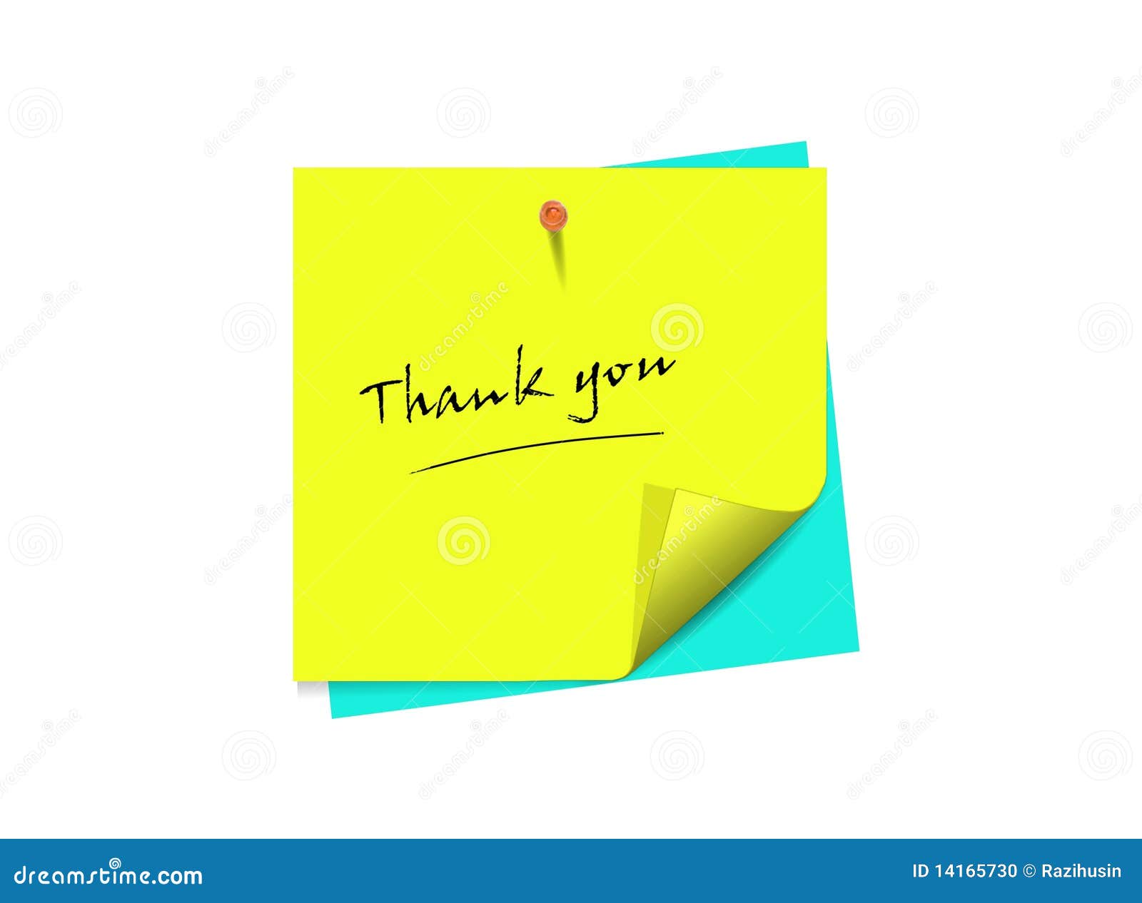 Post it thank you stock photo. Image of word, closeup - 14165730