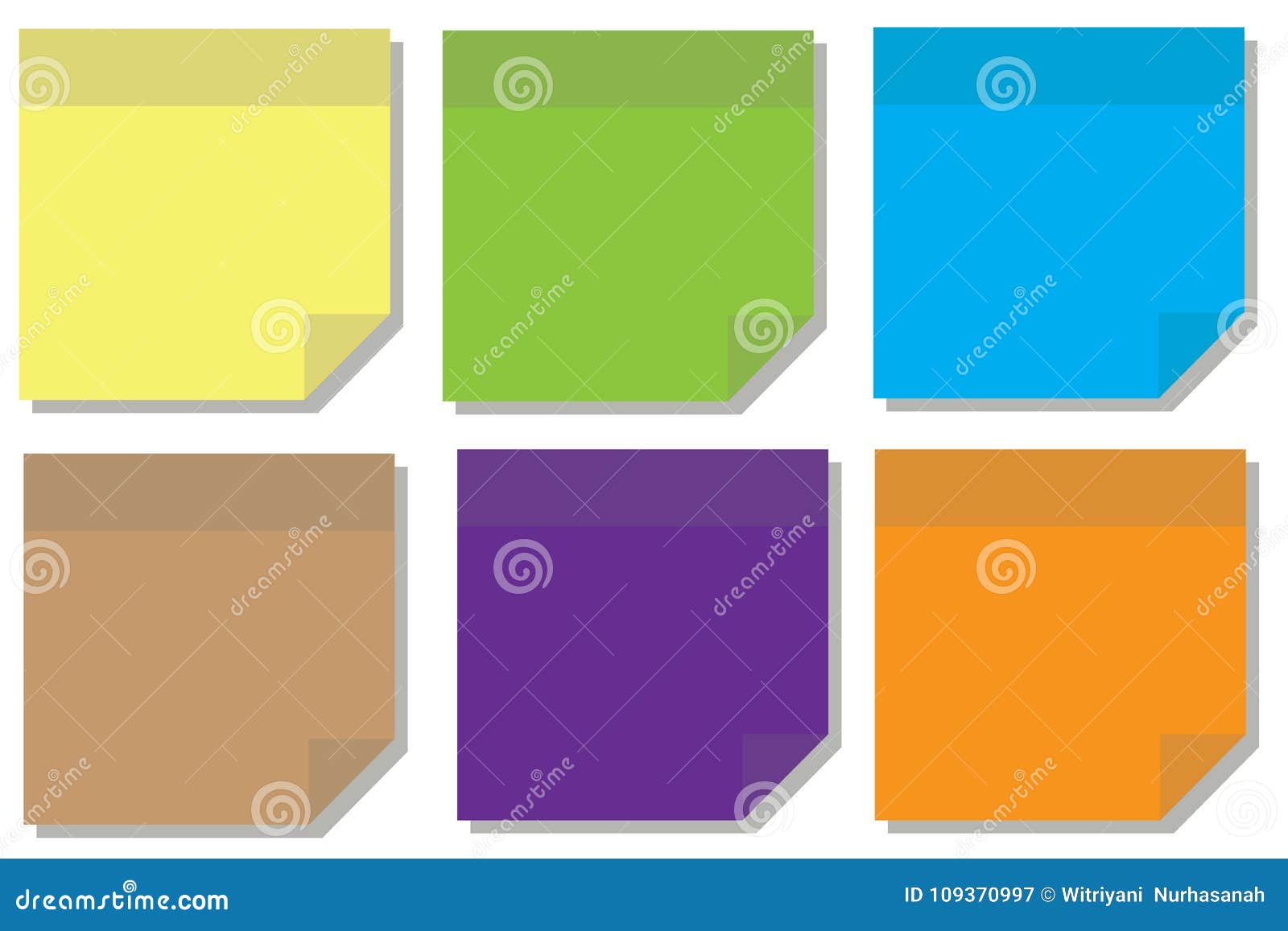 Post-it a Todo Color O Nota Pegajosa Stock de ilustración - Ilustración ...