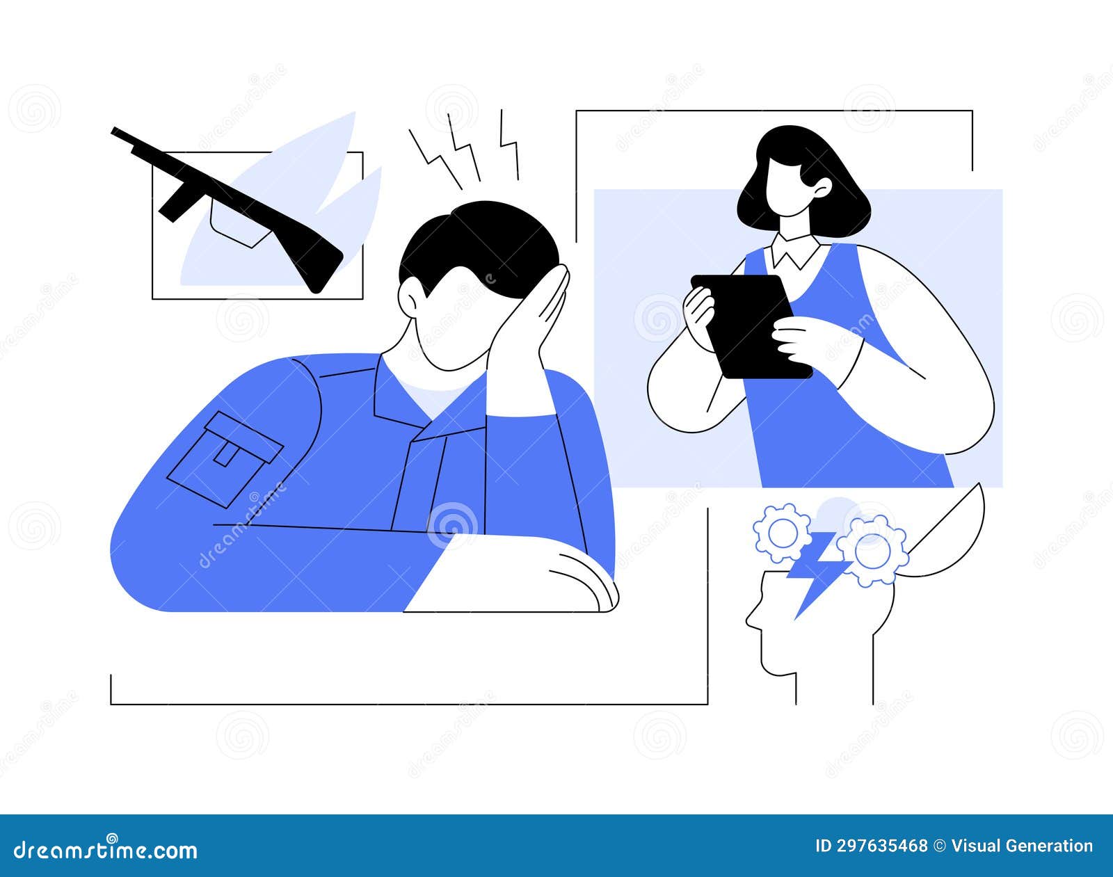 Post-traumatic Stress Disorder Abstract Concept Vector Illustration. 库存 ...